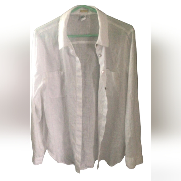 Magaschoni | Tops | Magaschoni White Linen Shirt | Poshmark